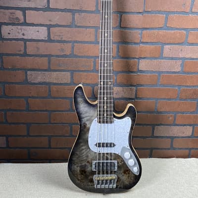 D'Mark Alpha 6 Strings Burl Buckey Red Electric Bass Guitar | Reverb