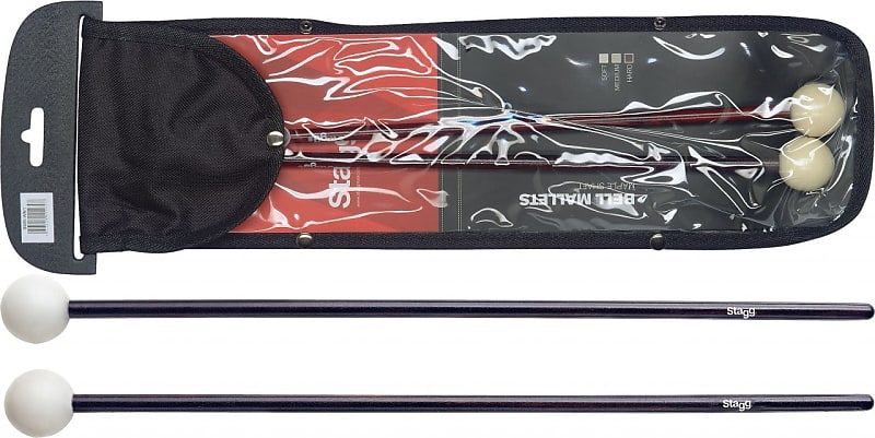 Pair of maple bell mallets w/ spherical white nylon head | Reverb