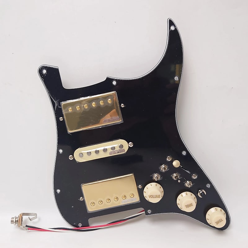 HSH Black Guitar Stratocaster Style Loaded Prewired Pickguard | Reverb
