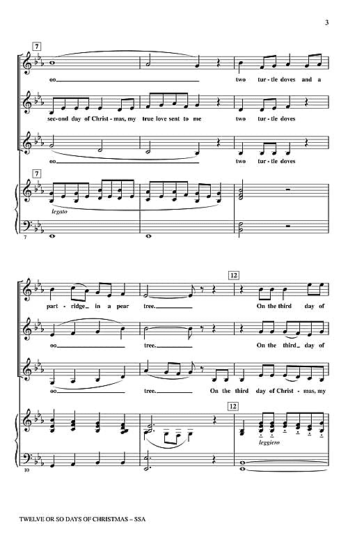 Twelve Or So Days Of Christmas Ssa Arranger Paula Foley | Reverb