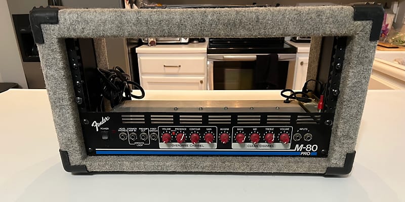Fender M-80 Pro rack unit w/reverb in carpet rack case VG | Reverb