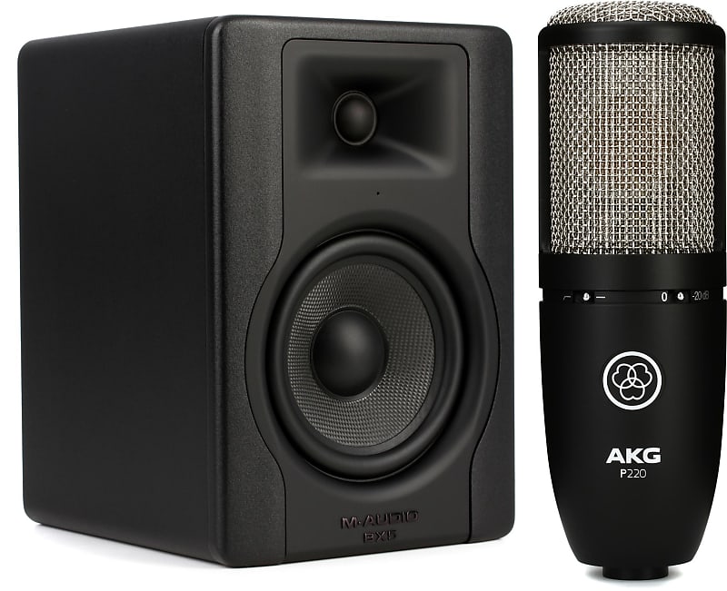 M-Audio BX5 D3 5 inch Powered Studio Monitor Bundle with AKG | Reverb