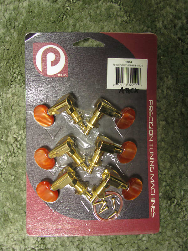 PING guitar tuning heads 6 pack gold - amber button P2751 | Reverb