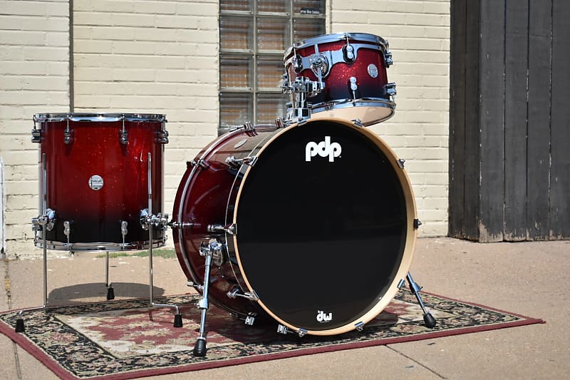 B- Stock PDP Concept Maple Drum Set in Red Sparkle Fade - 13, | Reverb