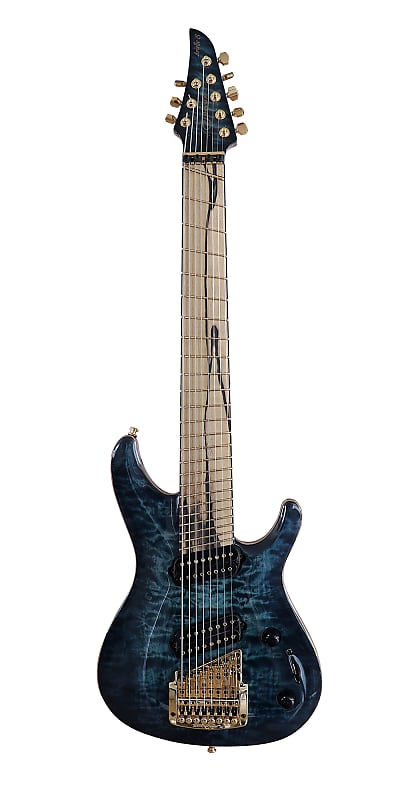 Black November! Univox Arielle 8-string Multiscale Guitar | Reverb