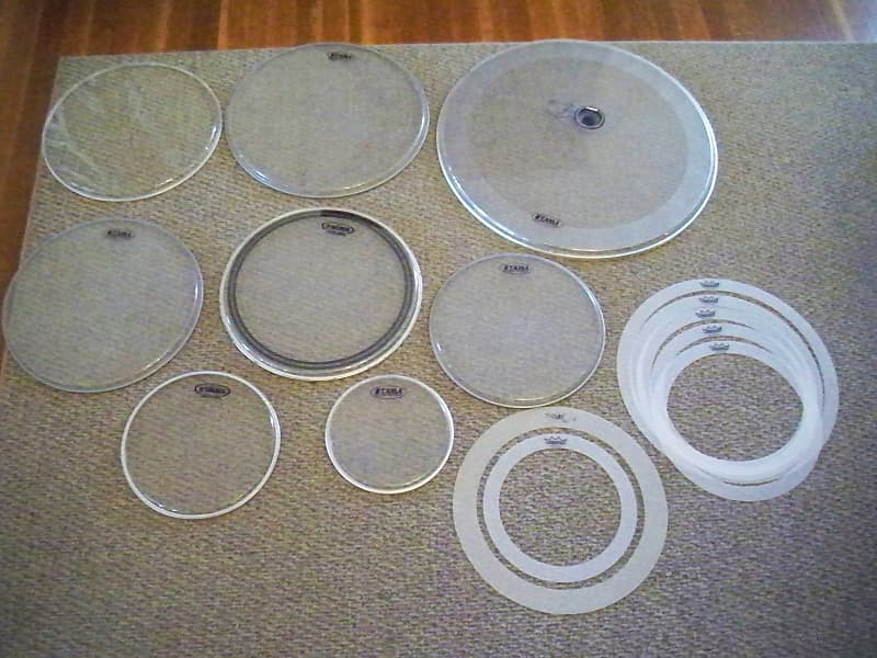 Tama/Evans tama heads and level 360 head used and sound rings | Reverb
