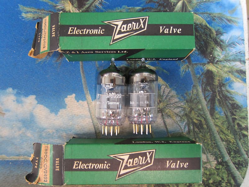 Pr Vintage Zaerix 6922/6DJ8 NOS Tubes, Boxes, Germany Gold | Reverb