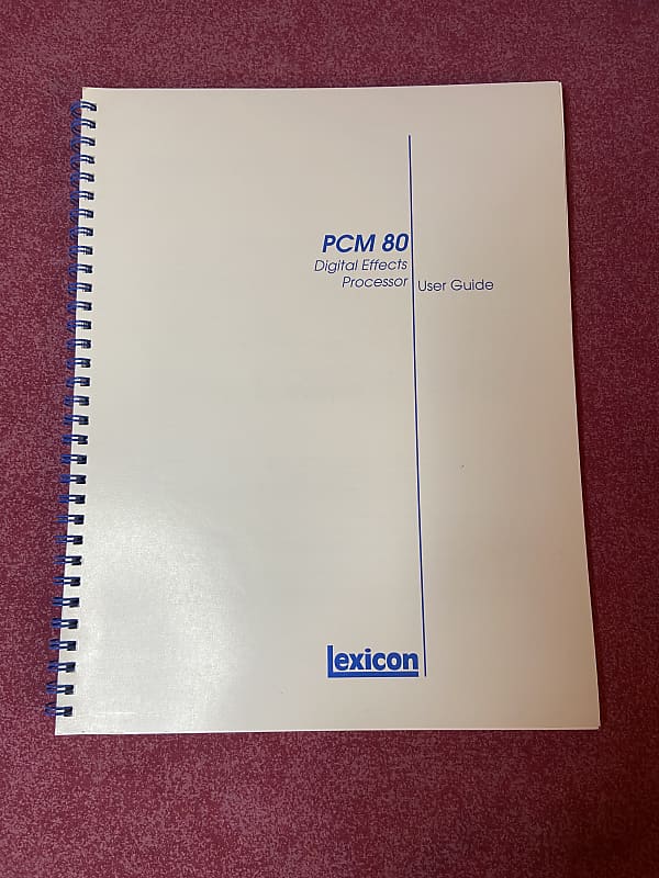 Lexicon PCM80 Manual w/Quick Start and Presets Sheets | Reverb