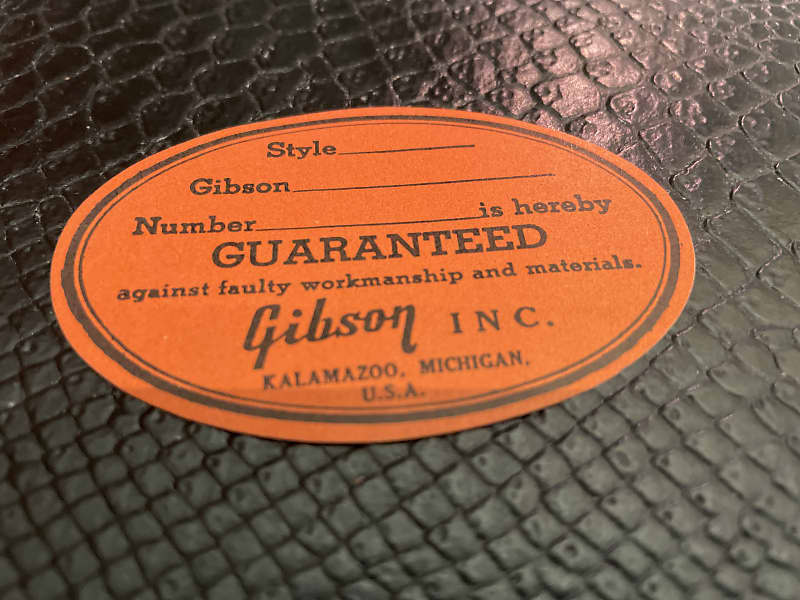 Gibson Orange Interior Label | Reverb