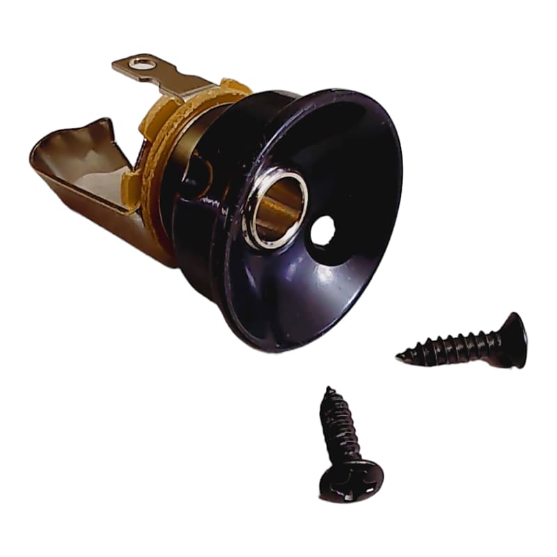 Black Finish Metric Electrosocket Jackplate with Metric Jack | Reverb