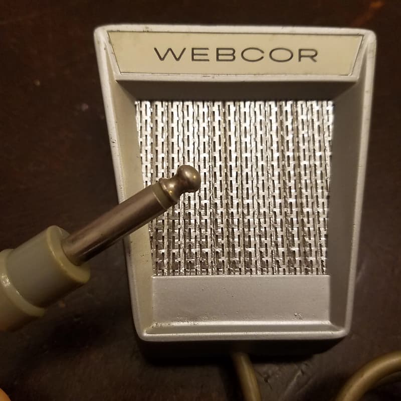 Webcor A-2945-1 Crystal Harp Mic Space-Age 1950s Grey Steel & | Reverb