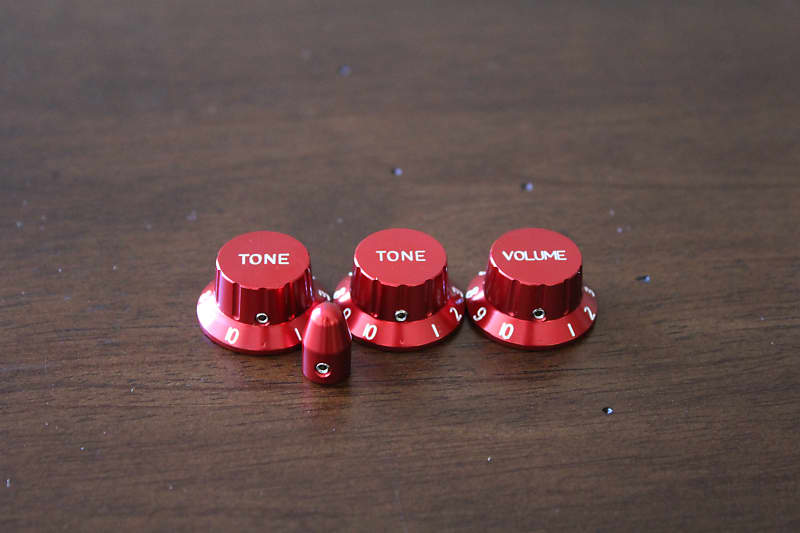 Forney Custom Strat aluminum knob set with switch tip | Reverb