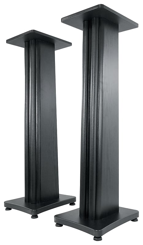 (2) Rockville SS36B Black Wood Grain 36" Speaker Stands Fits | Reverb