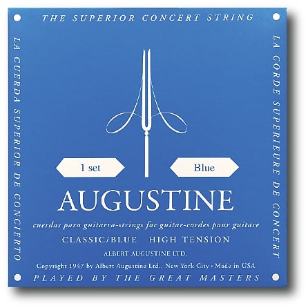 Augustine Guitar Strings Classic/Blue – High Tension Nylon | Reverb