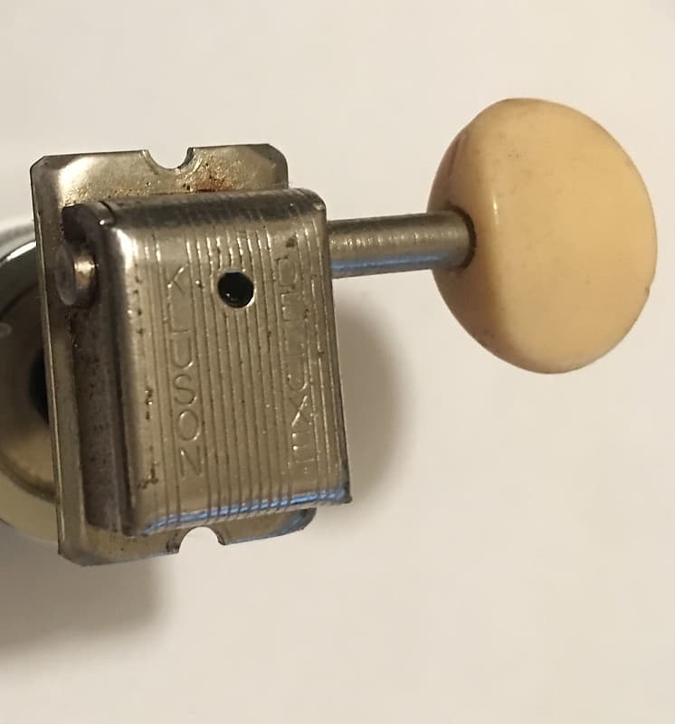 Fender Kluson Deluxe Tuners 1964 Round Plastic Button Inline | Reverb
