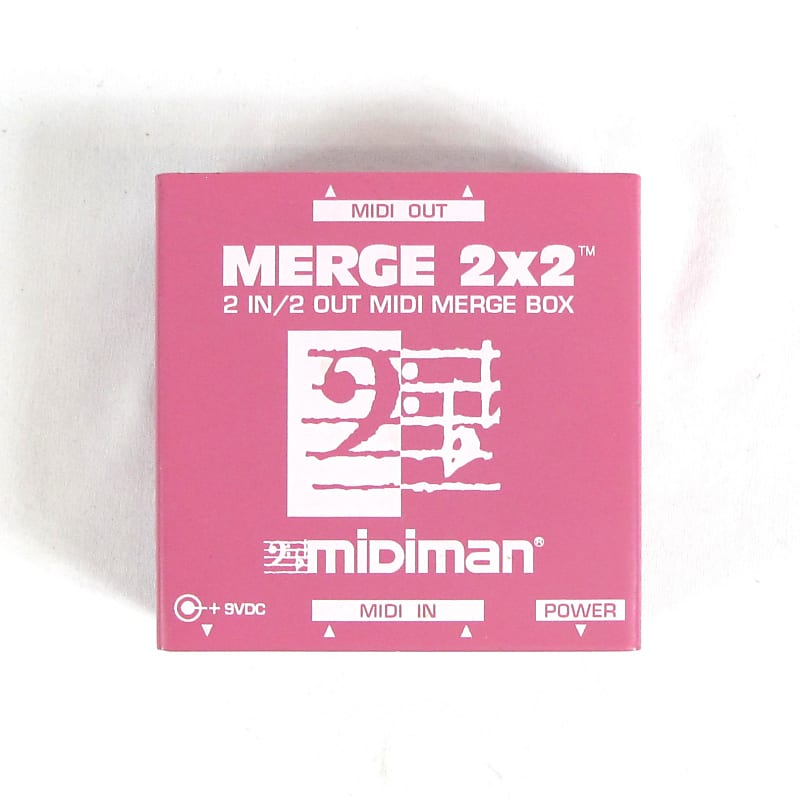 Midiman Merge 2x2 MIDI Merge Box W/ Manual - Pink | Reverb