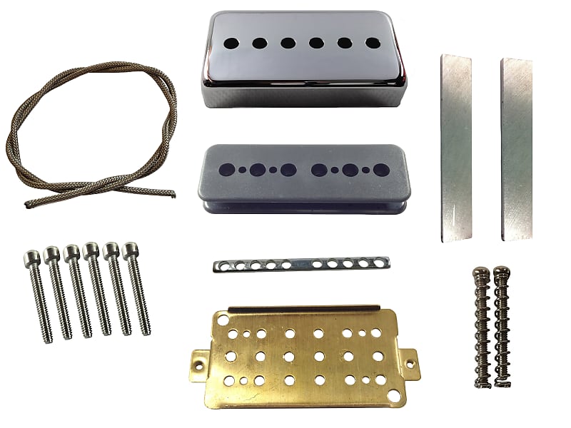Humbucker sized P90 build kit - 50mm / Chrome plated nickel | Reverb