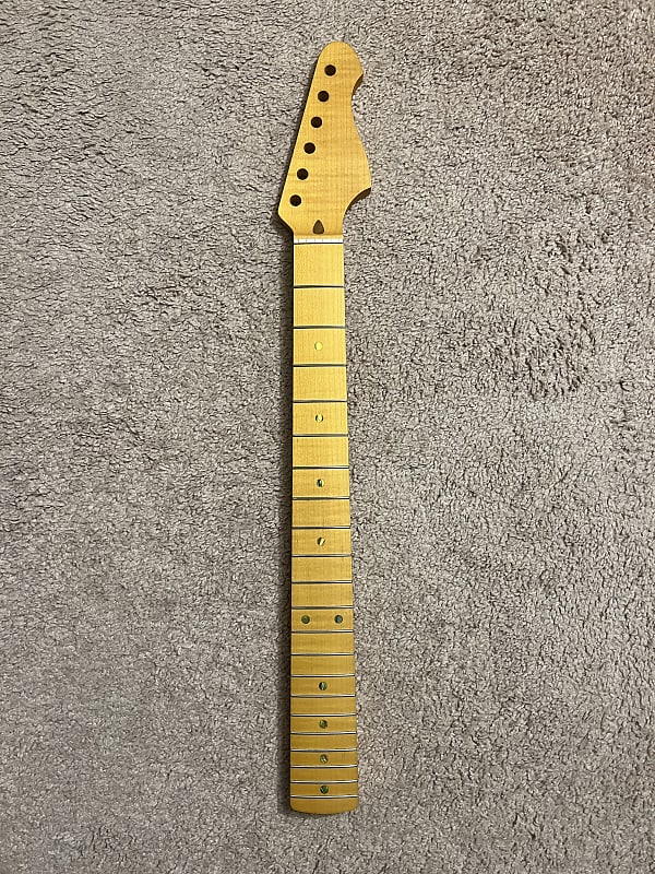 Warmoth Stratocaster neck, Flame Maple, Stainless Steel | Reverb