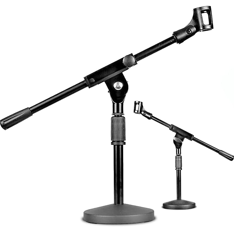 2 Pieces Adjustable Desk Microphone Stand Extra Weighted Base | Reverb