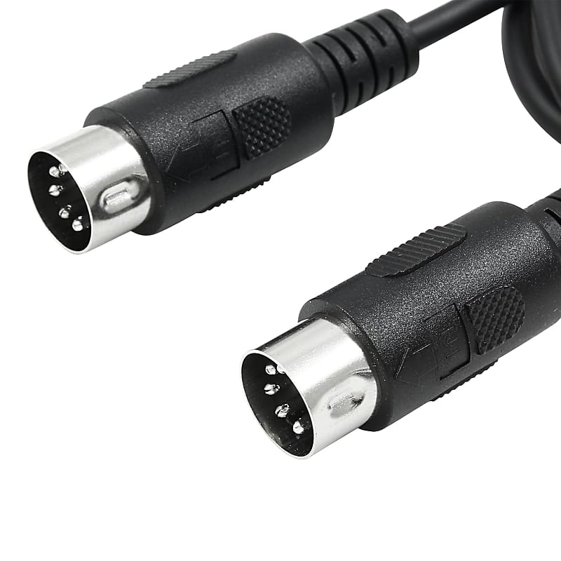 2 Pcs 1-Feet MIDI Cable, Black Male to Male 5-Pin MIDI | Reverb