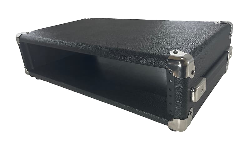 PROCRAFT 2U 12" Deep Rack Case in Black Tolex Wrap - Side | Reverb