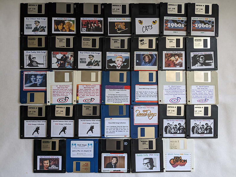 Midi Songs - Retro Midi Songs Files Floppy Disk Collection | Reverb