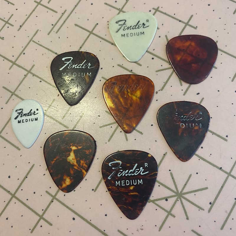 Vintage Fender guitar pick lot rare early 50s era picks CASE | Reverb
