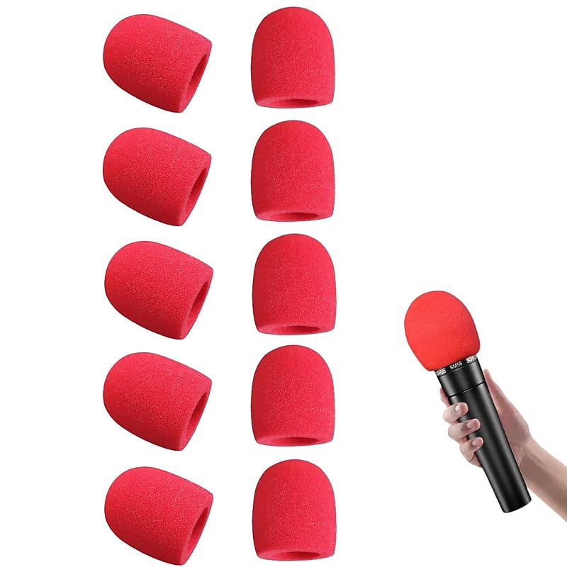 Red Microphone Protector 10Pcs,Microphone Covers Foam | Reverb UK