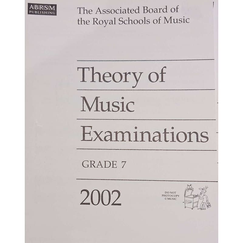 ABRSM Music Theory Past Exams 2002 Grade 7 | Reverb