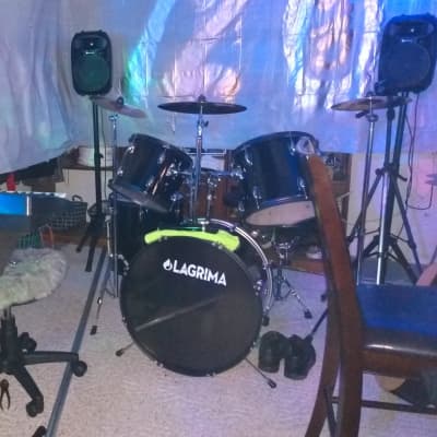 LAGRIMA 5 Piece Complete Adult Drum Set Cymbals Full Size Kit | Reverb