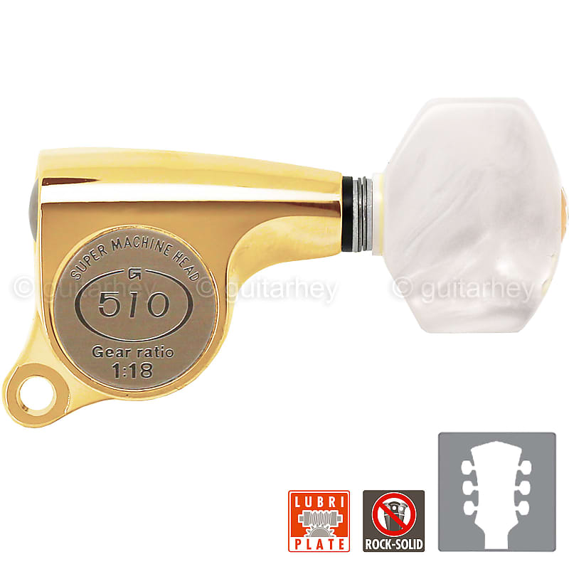 NEW Gotoh SGS510Z-P7 L3+R3 Set Mini Tuners PEARL Buttons | Reverb UK