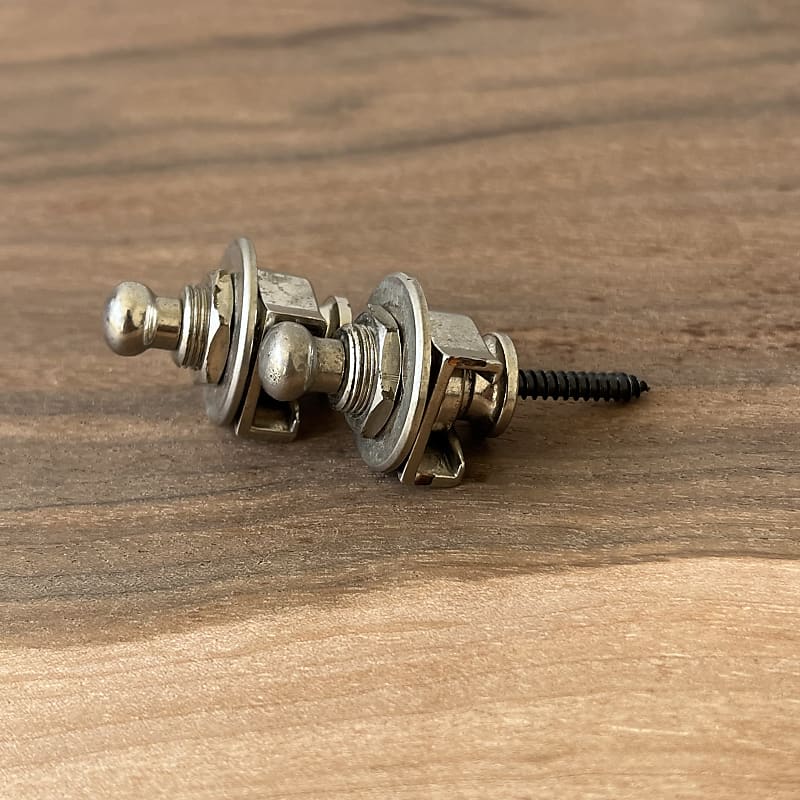 Schaller Security Lock Strap Locks 1980s - Aged Nickel | Reverb