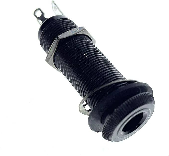 6.35mm Brass Mono Guitar Bass Barrel Jack Socket Cylinder | Reverb