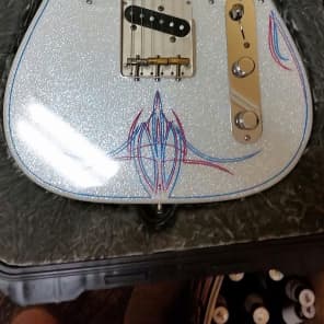 Crook Telecaster 2014 White Sparkle w/ Pinstripe | Reverb