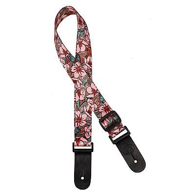 Gaucho standard series ukulele strap with pink flowers | Reverb