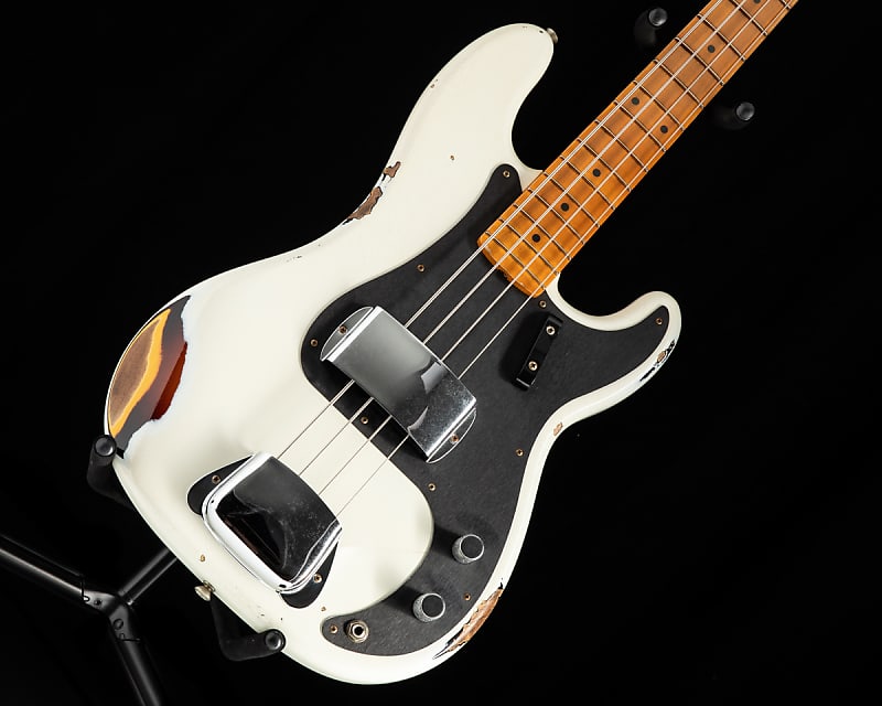 Fender Custom Shop 1958 Precision Bass Relic Aged Olympic | Reverb