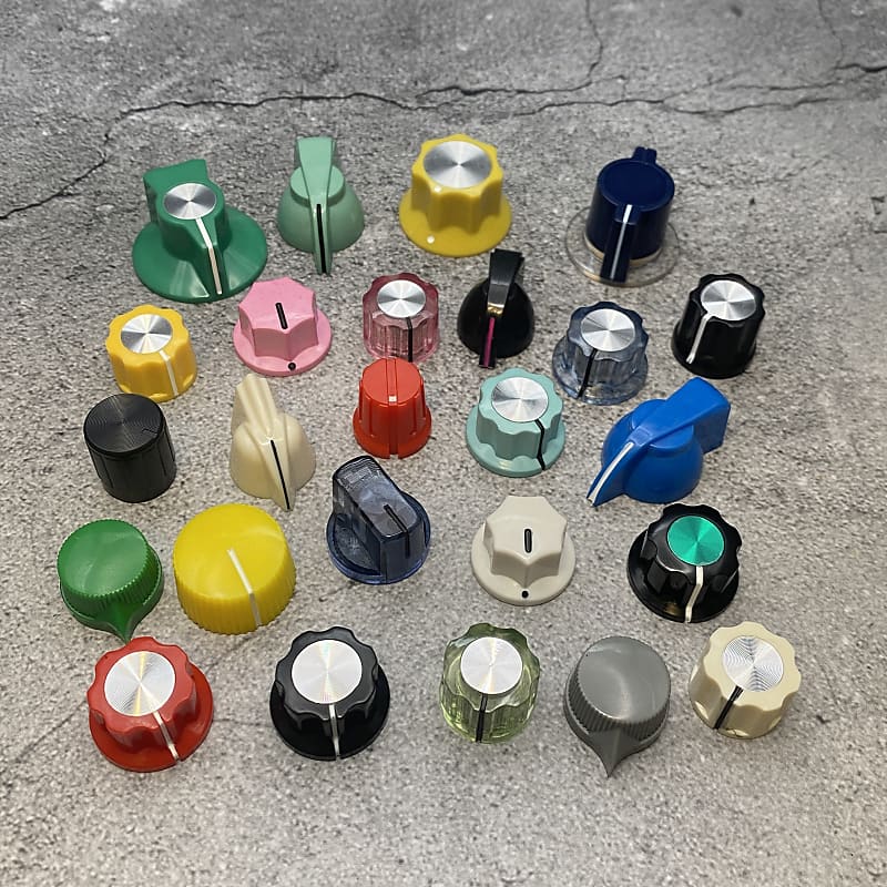 25 Pc Lot of Misc Mix Pedal & Guitar Amp Knob Knobs - Lot | Reverb