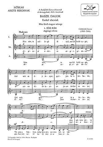 Baszk Dalok Ferenc Farkas | Reverb