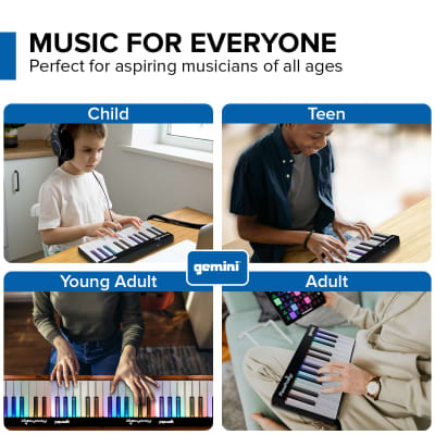 Gemini Sound PianoProdigy: Beginner's 24-Key Light-Up MIDI | Reverb