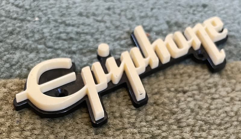 Epiphone Plastic logo, name badge “3,5 with screw holes Black | Reverb