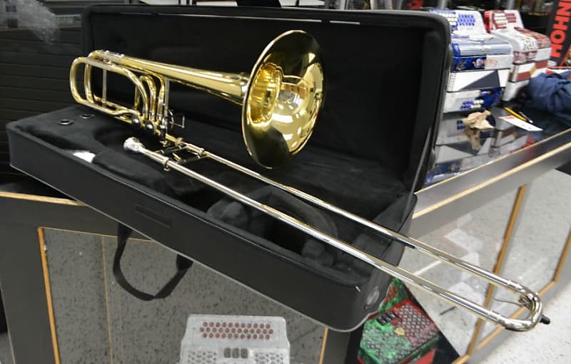 Schiller Studio Double Trigger Bass Trombone Gold | Reverb