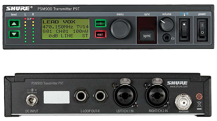 Shure P9T Single-Channel Half-Rack Wireless Transmitter for | Reverb