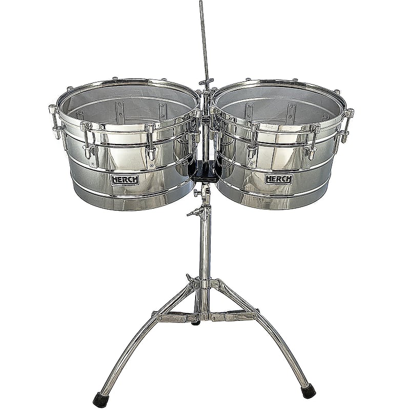 D'Luca made by Herch Timbales 15" & 16" Stainless Steel with | Reverb