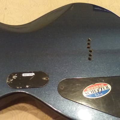 Schecter Damien Solo Elite 6 Metallic Blue with Active EMG | Reverb
