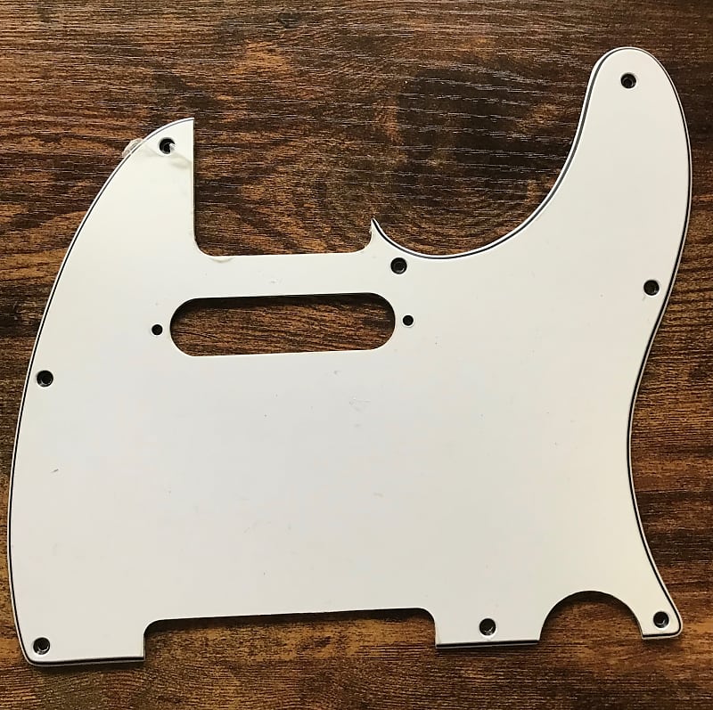 Tele Pick guard White 3 ply (Strat neck p/u rout) | Reverb