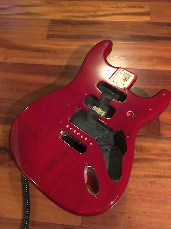 Fender Deluxe Player Strat Crimson Red Transparent Ash | Reverb