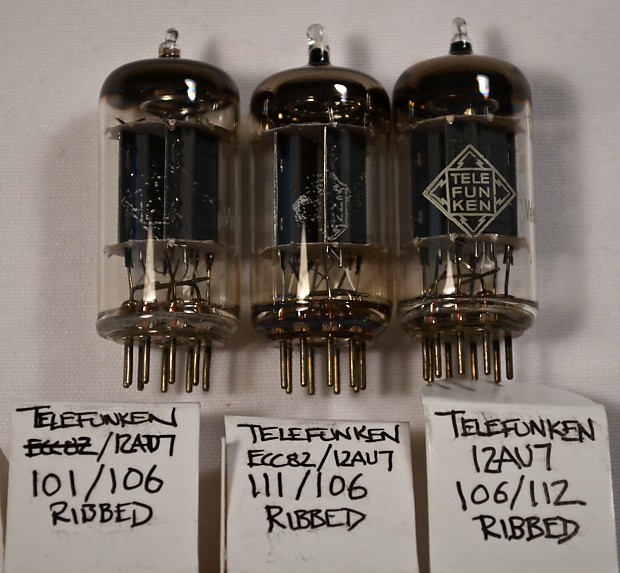 3 Telefunken 12AU7 ECC82 Ribbed Plate | Reverb