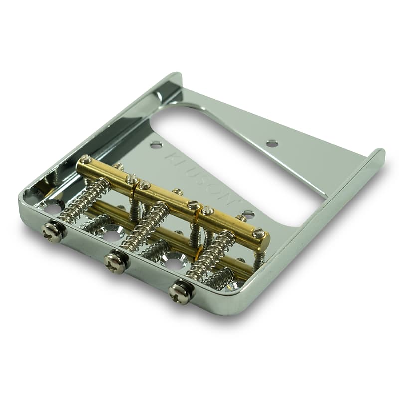 Kluson 3-Saddle Steel Bridge For Fender Tele, Brass | Reverb UK
