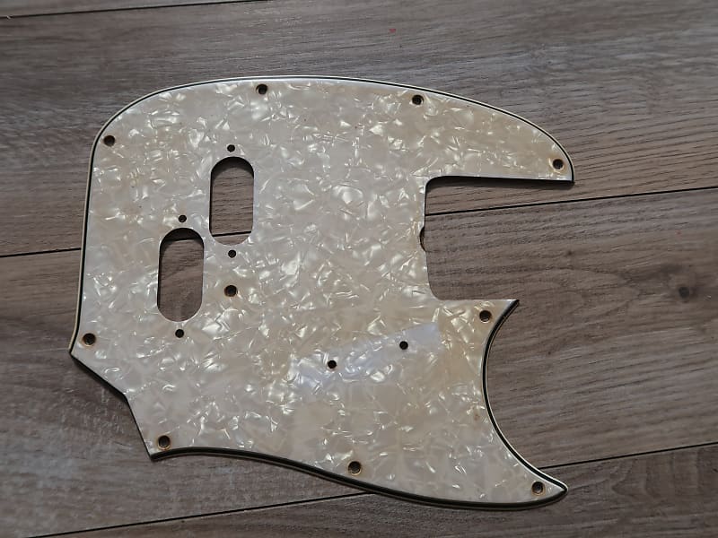 Fender Mustang bass pickguard '1966 thru 1971 Pearloid Pearl | Reverb