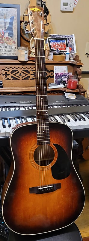 CF Martin Sigma DM3-S Solid-Top Sunburst Dreadnought Acoustic | Reverb